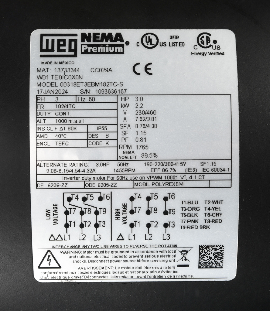 Premium Efficiency AC Motor: general purpose, inverter rated and brake ...