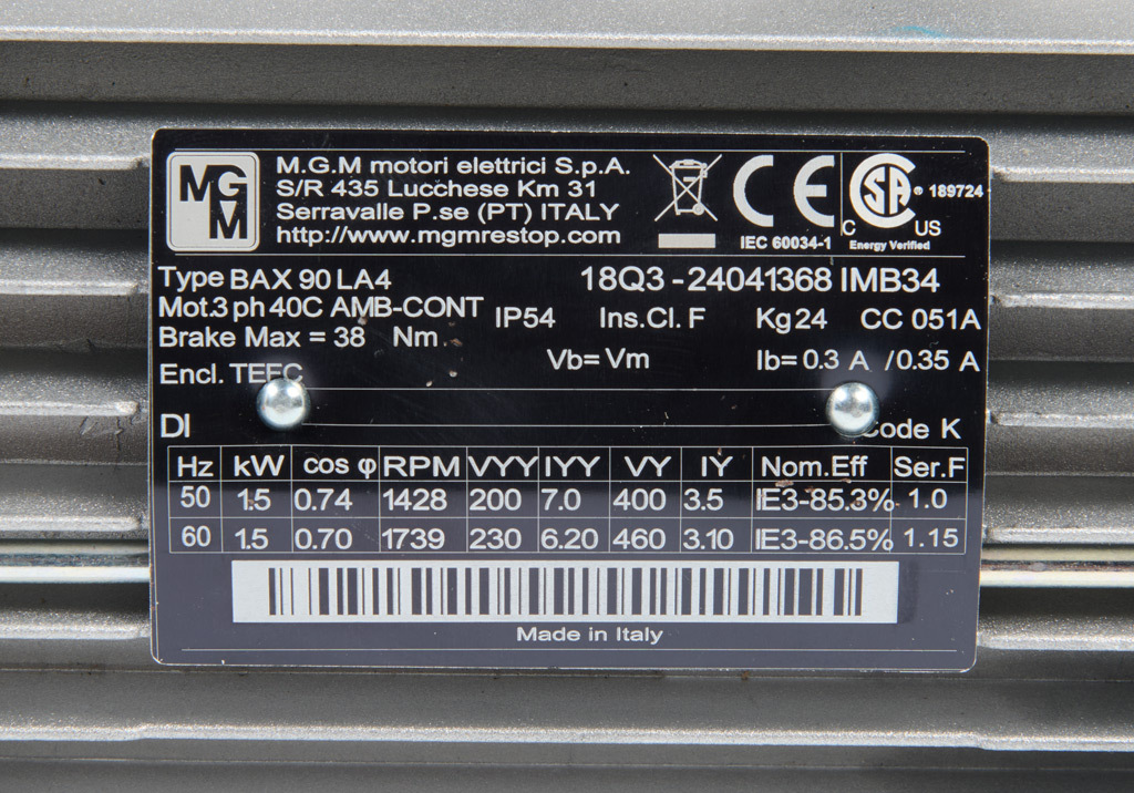 IE3 Premium Efficiency AC Motor: general purpose, inverter rated and ...