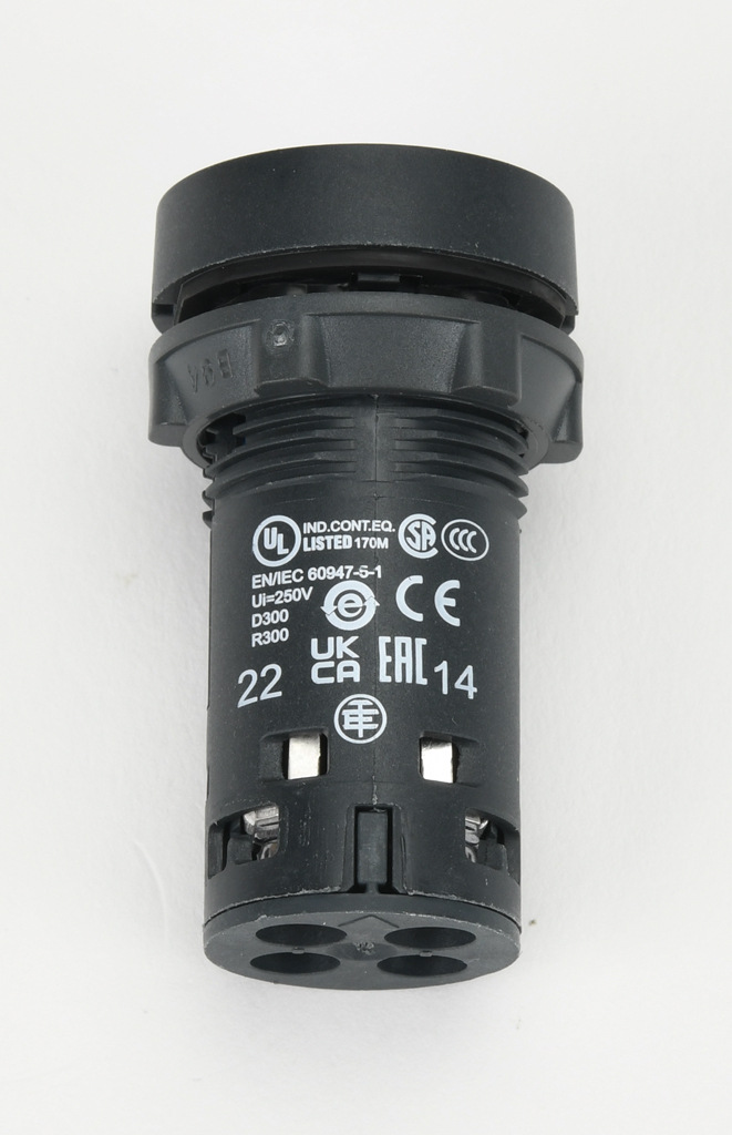 22mm Compact Pushbutton: momentary, blue, IP65 (PN# 522334 ...