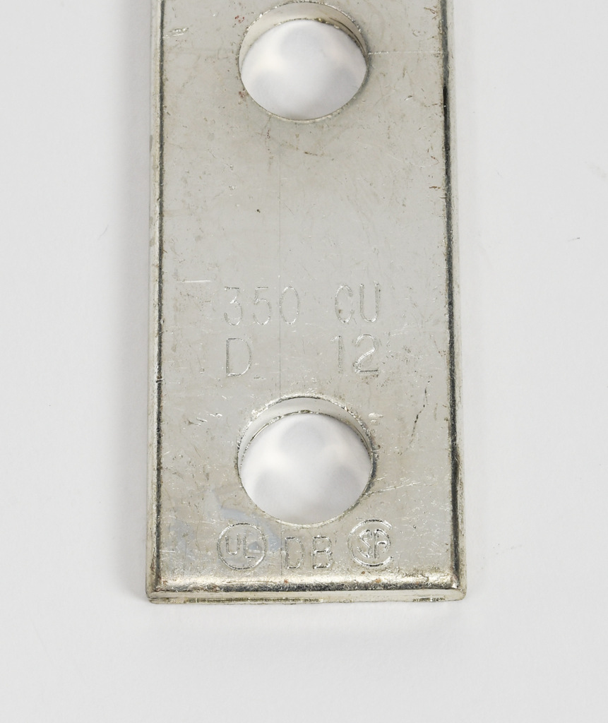 Compression Lug: standard barrel, 35 kV, 1 openings (PN# BLU-035D-1 ...