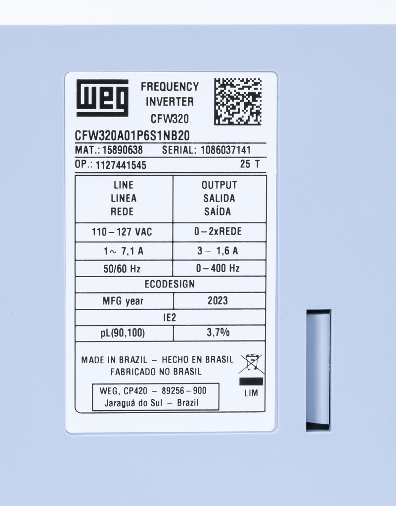 WEG Electric AC General Purpose Drive: 120 VAC, 1/4hp with 1-phase ...