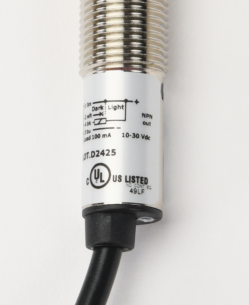 Tubular photo sensor: 4m range, through-beam receiver (PN# FDMR-0N-1A ...