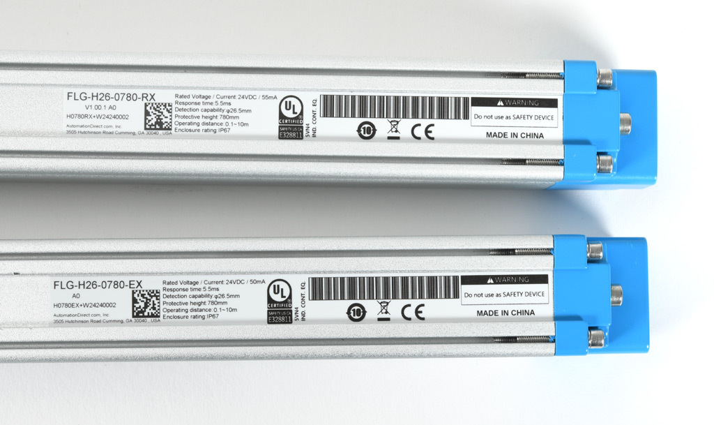 Light Grid: sender/receiver pair, 20mm resolution (PN# FLG-H26-0780) | AutomationDirect
