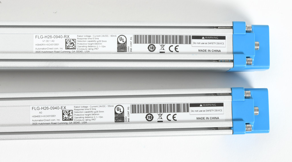 Light Grid: sender/receiver pair, 20mm resolution (PN# FLG-H26-0940) | AutomationDirect