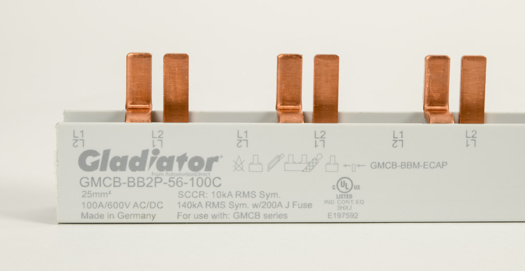 Busbar: 100A, 600 VAC/VDC (PN# GMCB-BB2P-56-100C) | AutomationDirect