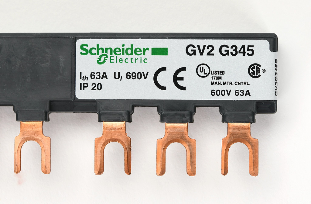 Busbar: 63A, 600VAC (PN# GV2G345) | AutomationDirect