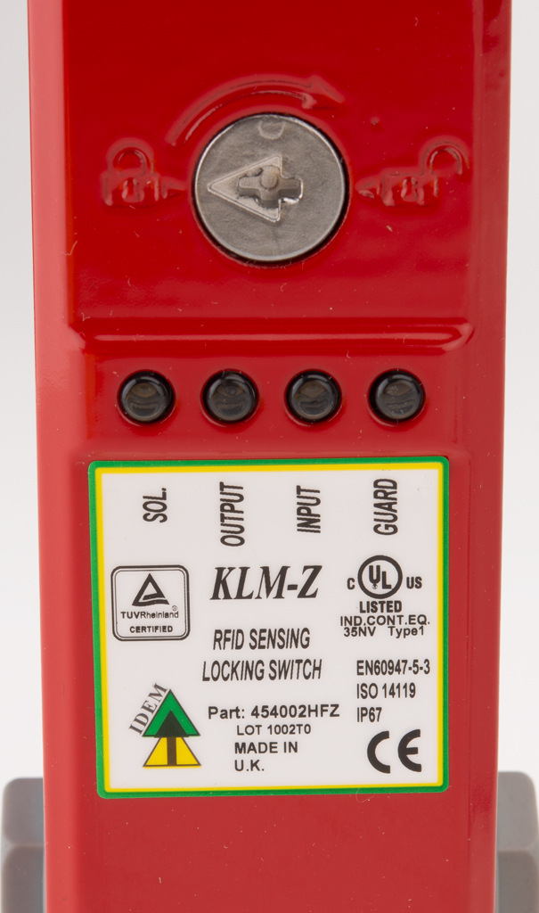 Safety Switch: flexible tongue (key) interlock uniquely coded RFID (PN# KLM-Z-454002HFZ ...