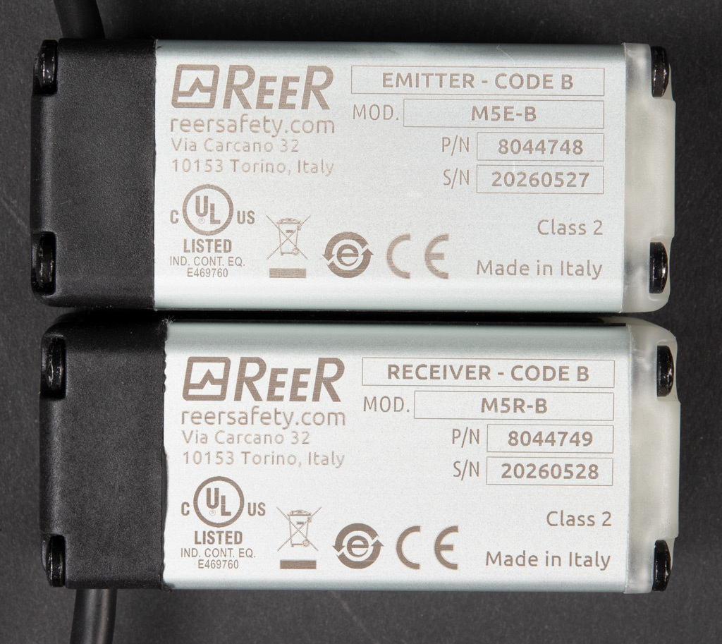 Muting Sensor: sender/receiver pair, for ReeR Safegate light curtains ...