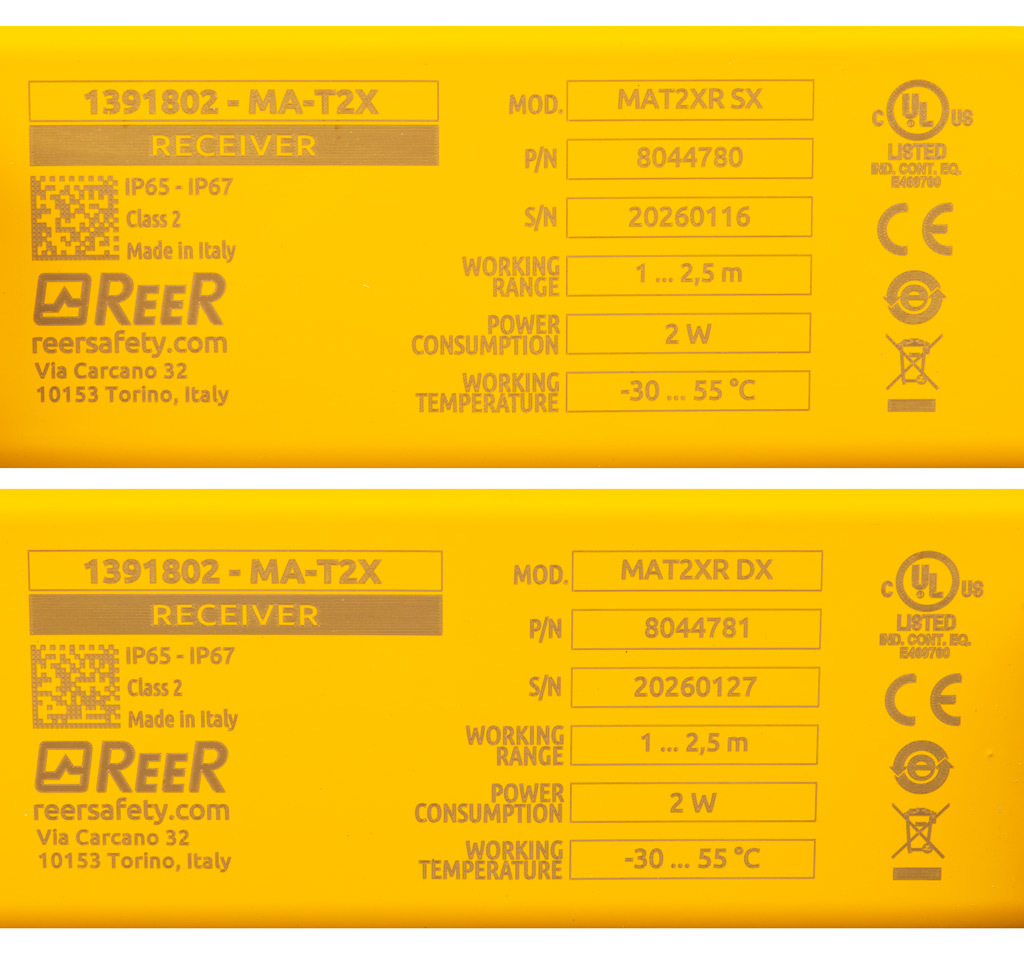 T-type Muting Arm Pair: sender/receiver pair, for ReeR Safegate light ...