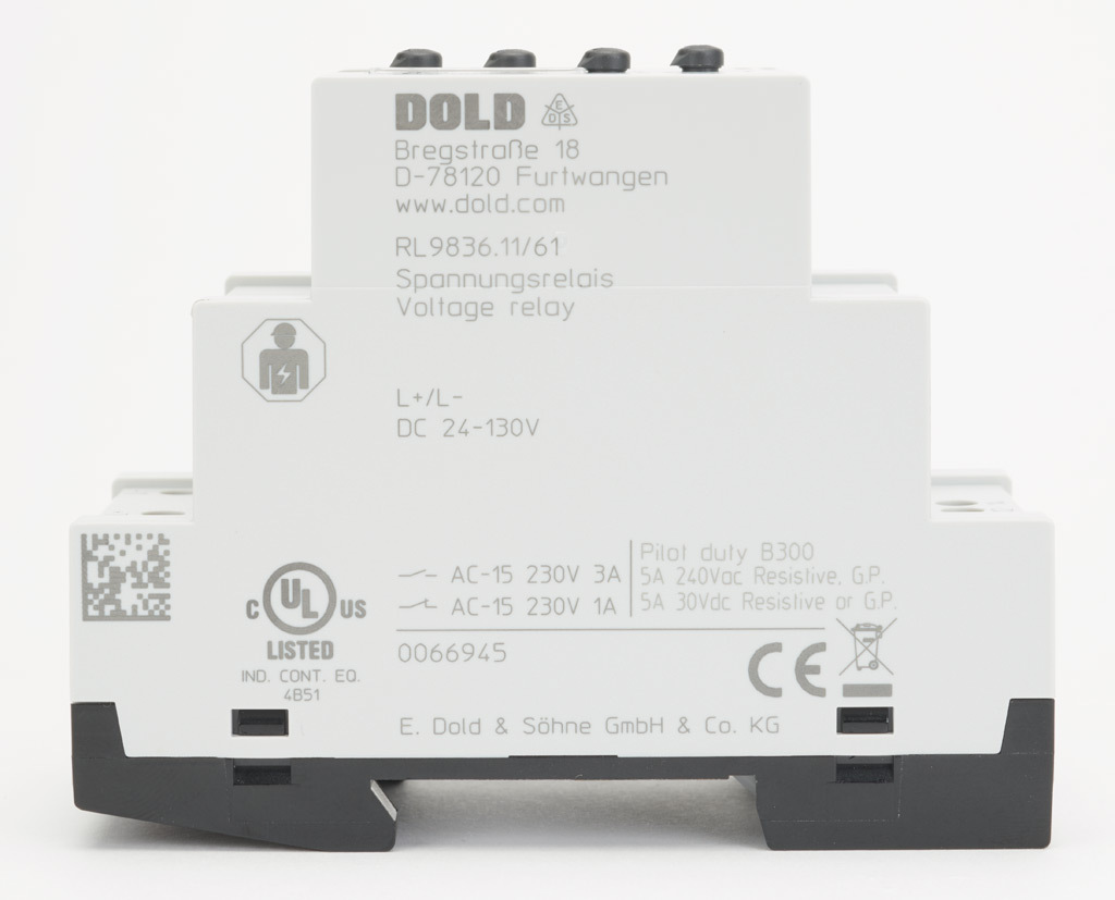 Voltage Monitor Relay: 1-phase, 5A, 24-130 VDC input voltage (PN ...
