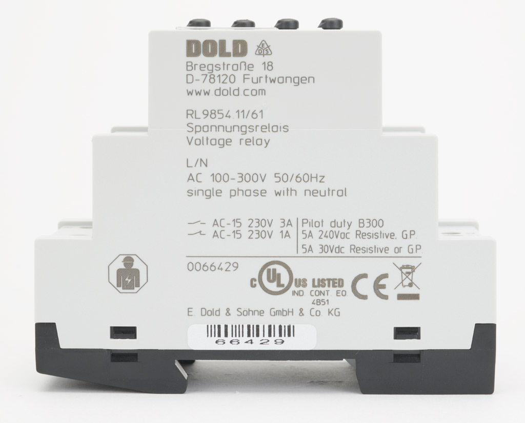 Voltage Monitor Relay: 1-phase, 5A, 100-300 VAC input voltage (PN ...