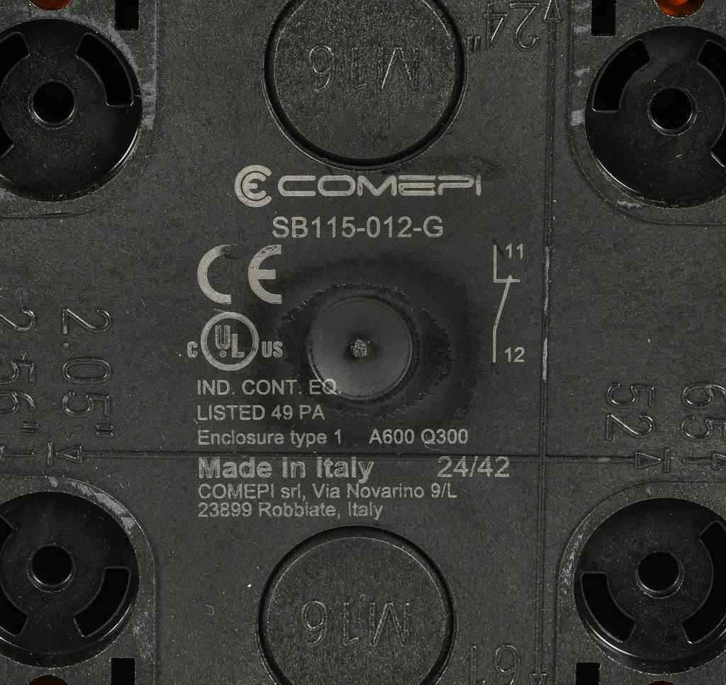 Comepi SB Emergency Stop Control Station: (1) pushbutton (PN# SB115-012 ...