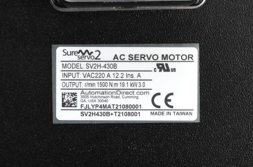 AC Brushless Servo Motor: high inertia, 3 kW (PN# SV2H-430B) | AutomationDirect