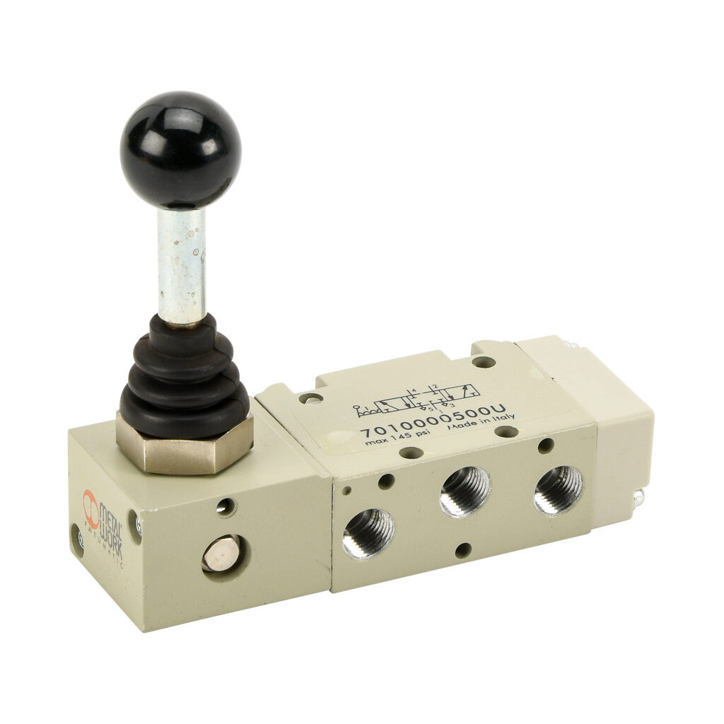 Pneumatic Manual Valve: 5-port (4-way) (PN# 7010000500U) | AutomationDirect