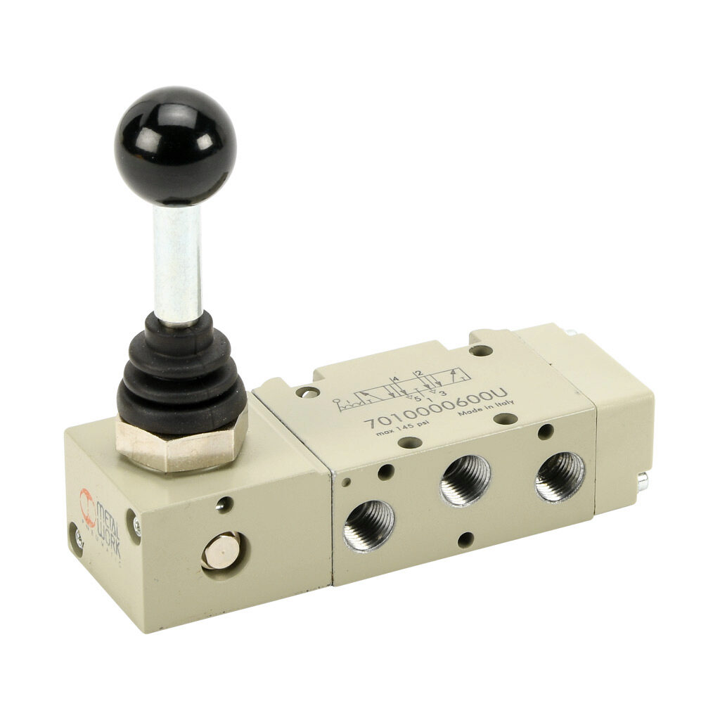 Pneumatic Manual Valve: 5-port (4-way) (PN# 7010000600U) | AutomationDirect