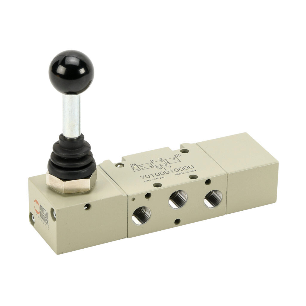 Pneumatic Manual Valve: 5-port (4-way) (PN# 7010001000U) | AutomationDirect