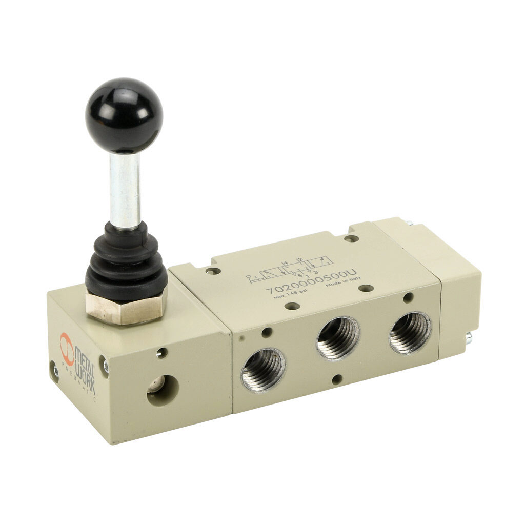 Pneumatic Manual Valve: 5-port (4-way) (PN# 7020000500U) | AutomationDirect