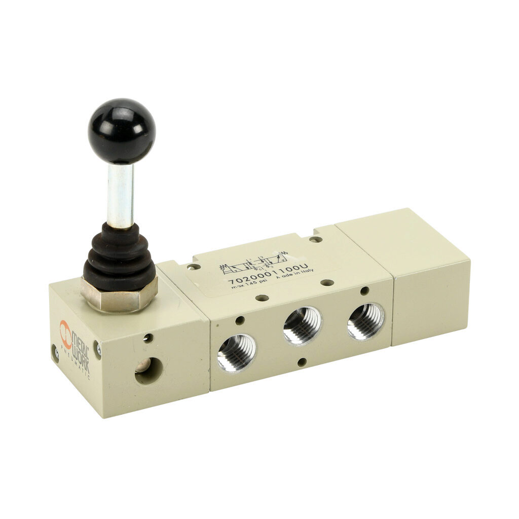 Pneumatic Manual Valve: 5-port (4-way) (PN# 7020001100U) | AutomationDirect