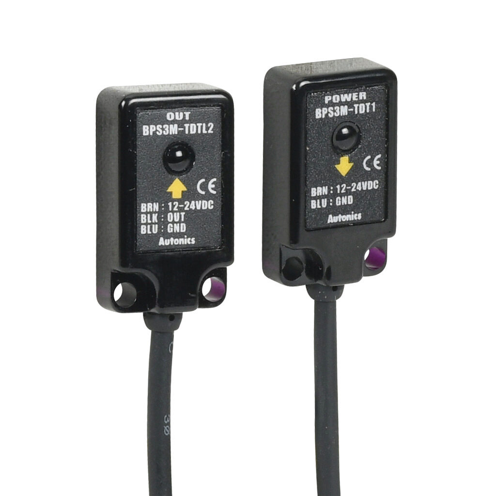 Rectangular photo sensor: 0-3m range, through-beam pair (PN# BPS3M-TDTL) | AutomationDirect