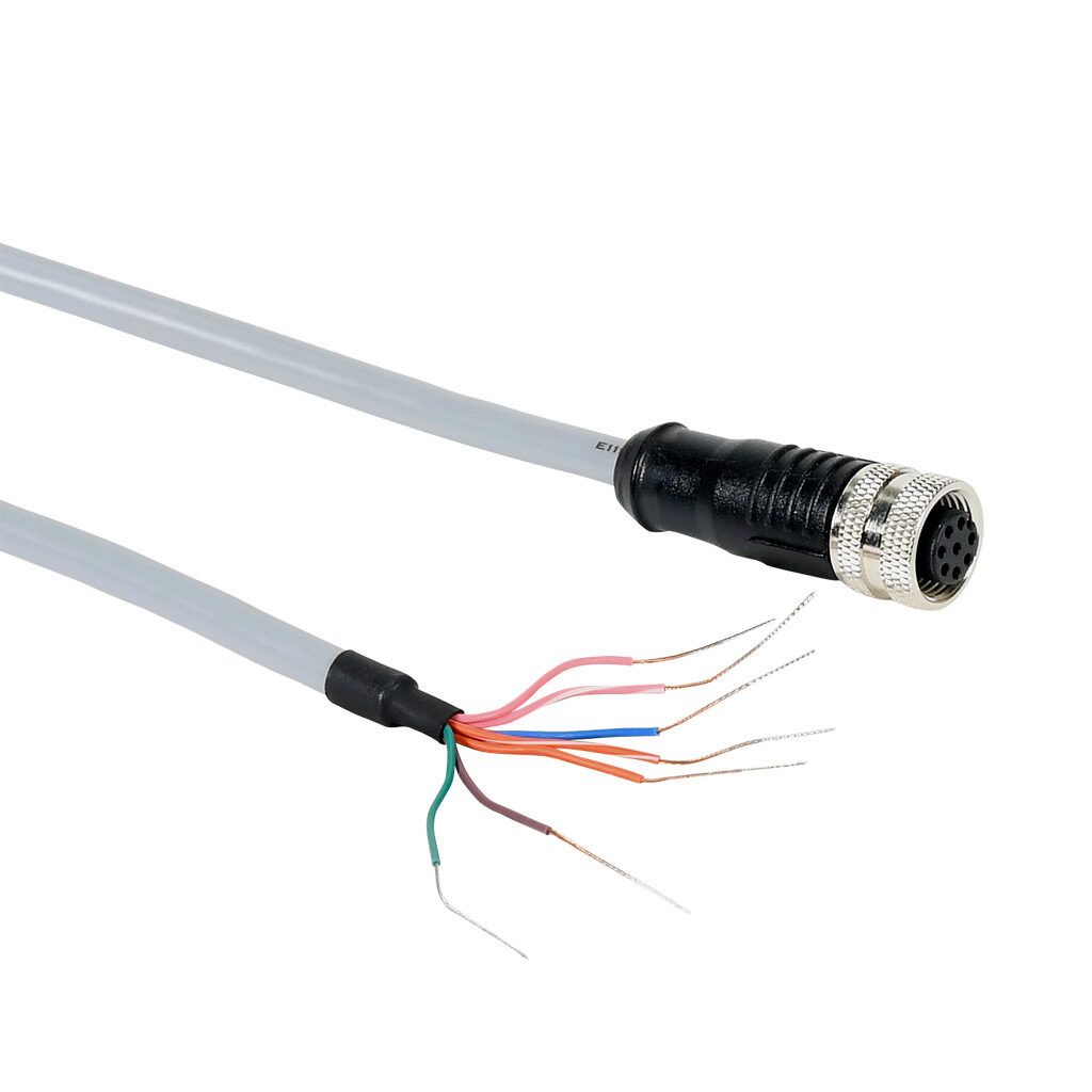 Connection Cable: 8.2ft/2.5m, 8-pin M12 quick-disconnect to pigtail (PN ...