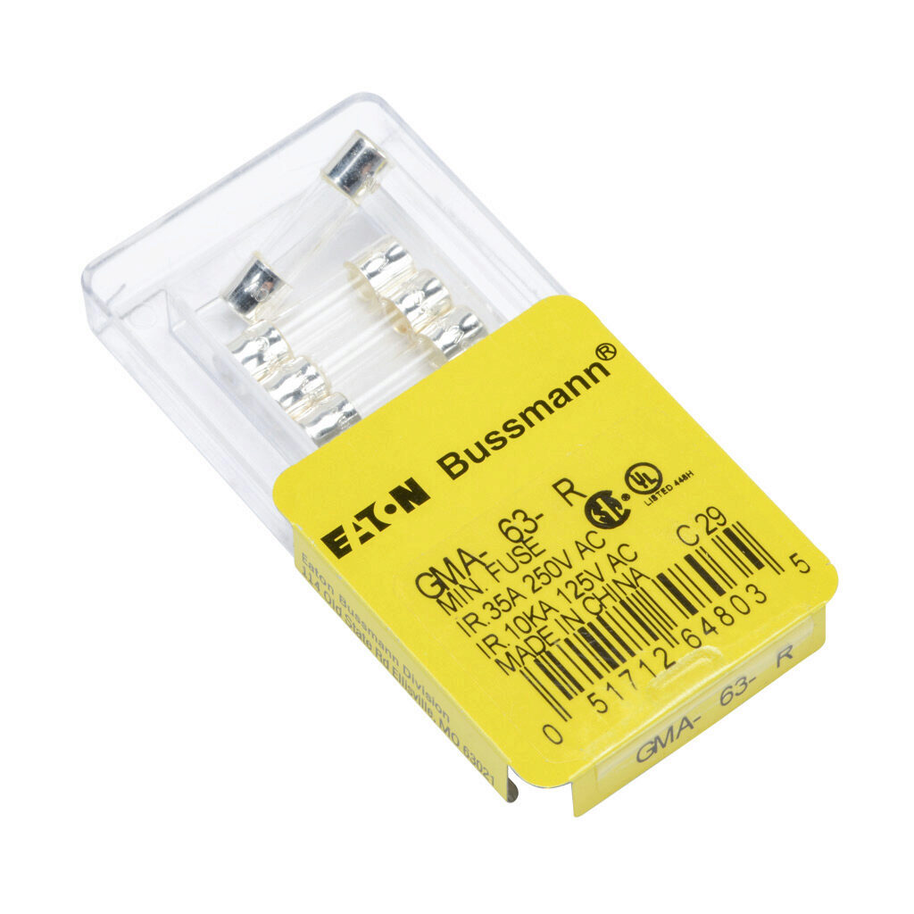 Fuse: 5/pk, small dimension, 0.063A (PN# GMA-063) | AutomationDirect