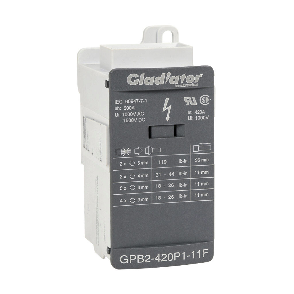 Terminal Block: enclosed, 420A, 1-pole, UL 1059 recognized (PN# GPB2 ...