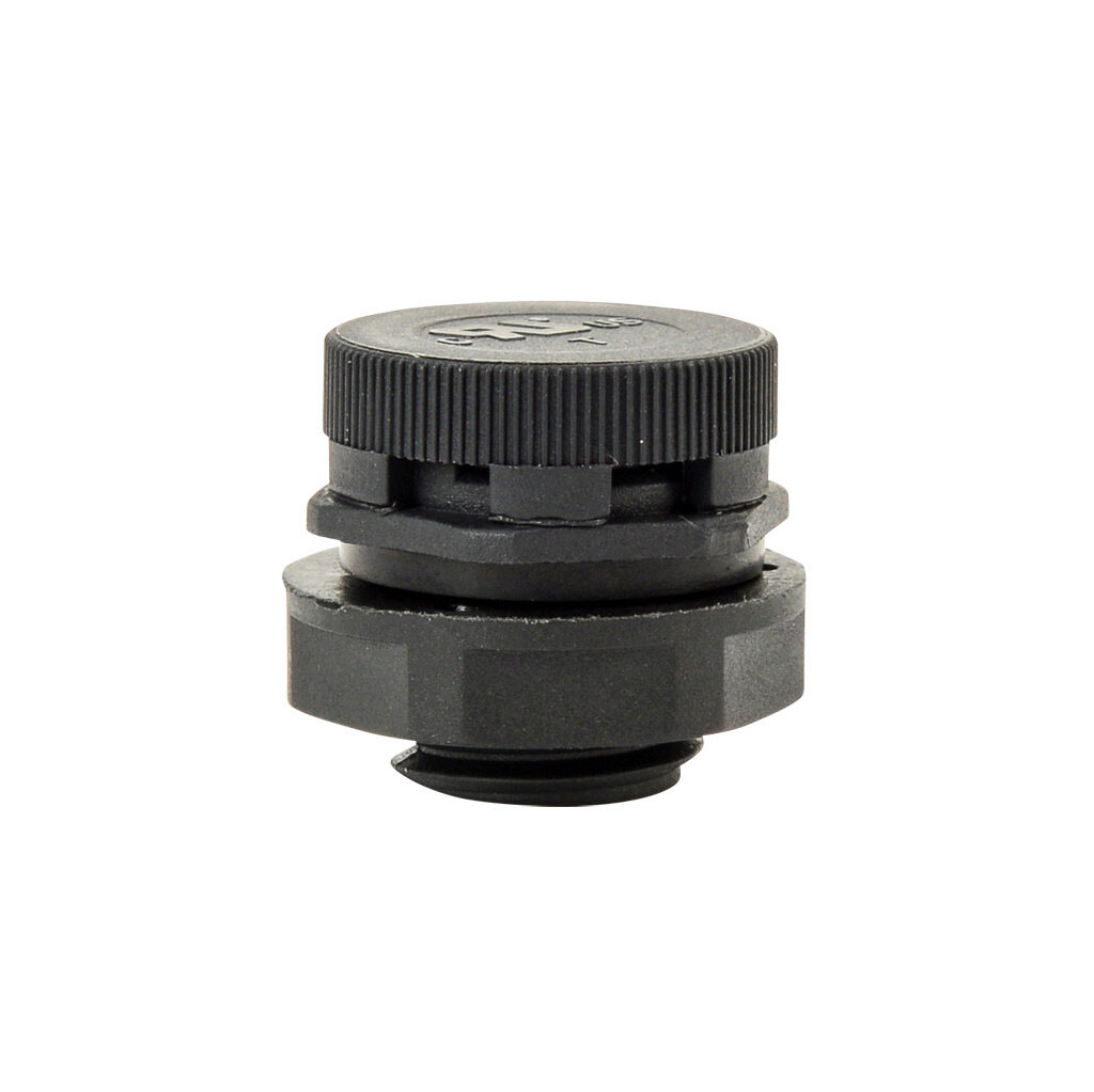 Pressure Relief Vent Plug: M12 x 1.5mm thread type, polyamide, black ...