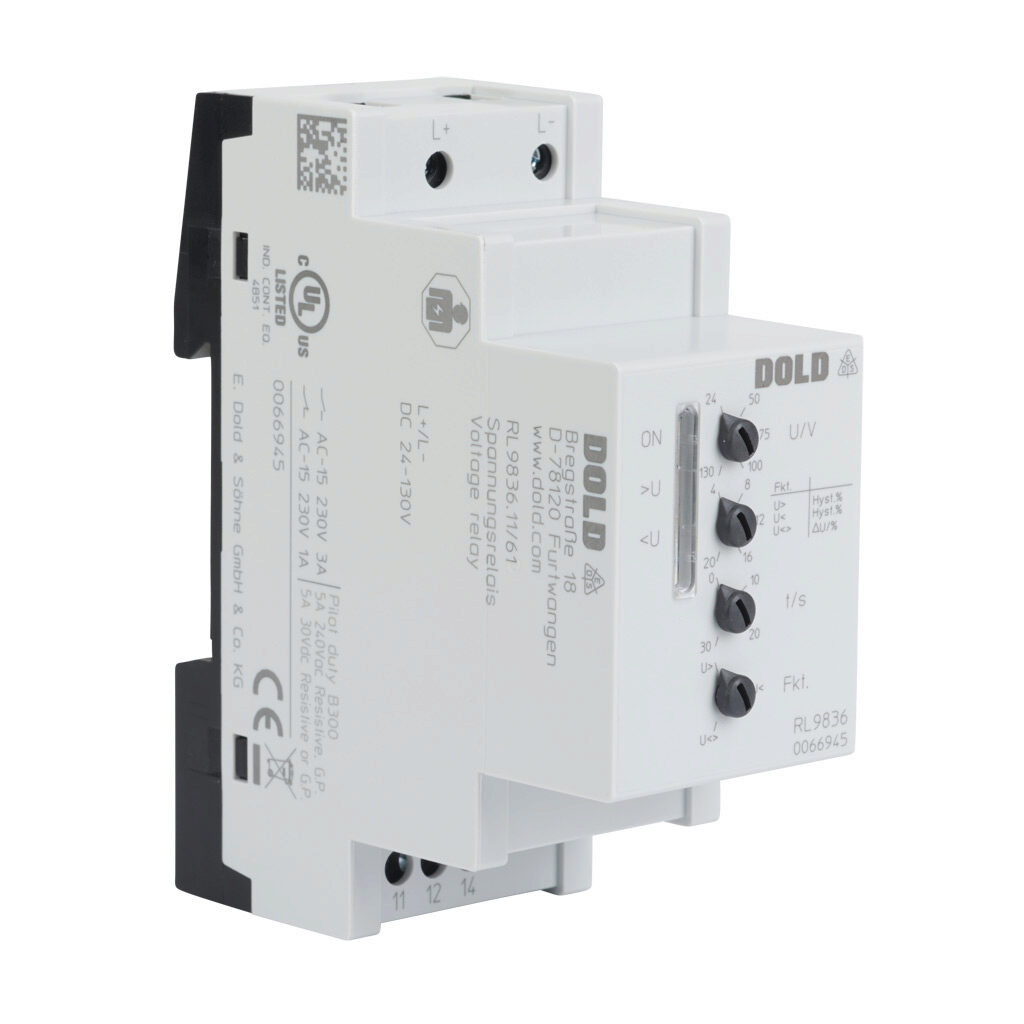 Voltage Monitor Relay: 1-phase, 5A, 24-130 VDC input voltage (PN ...
