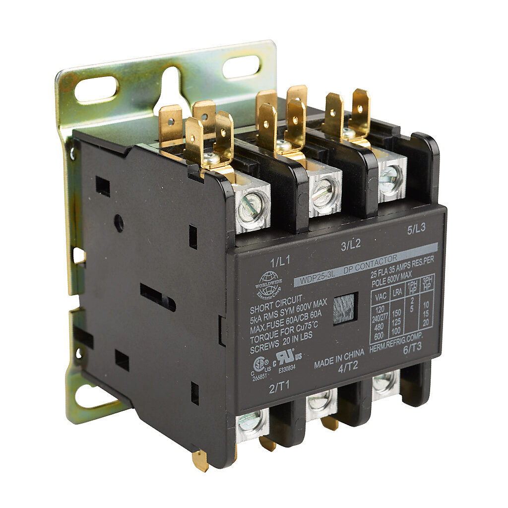 Definite Purpose Contactor: 25A, 120 VAC 50/60 Hz coil voltage (PN ...