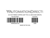 AWM Wire: 26 AWG, 1000ft spool (PN# AWM26GYL10) | AutomationDirect