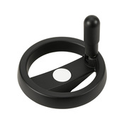 Elesa Handwheel: spoked, 5in diameter, 3/8in bore (PN# VRTP-125-IR-A38) | AutomationDirect