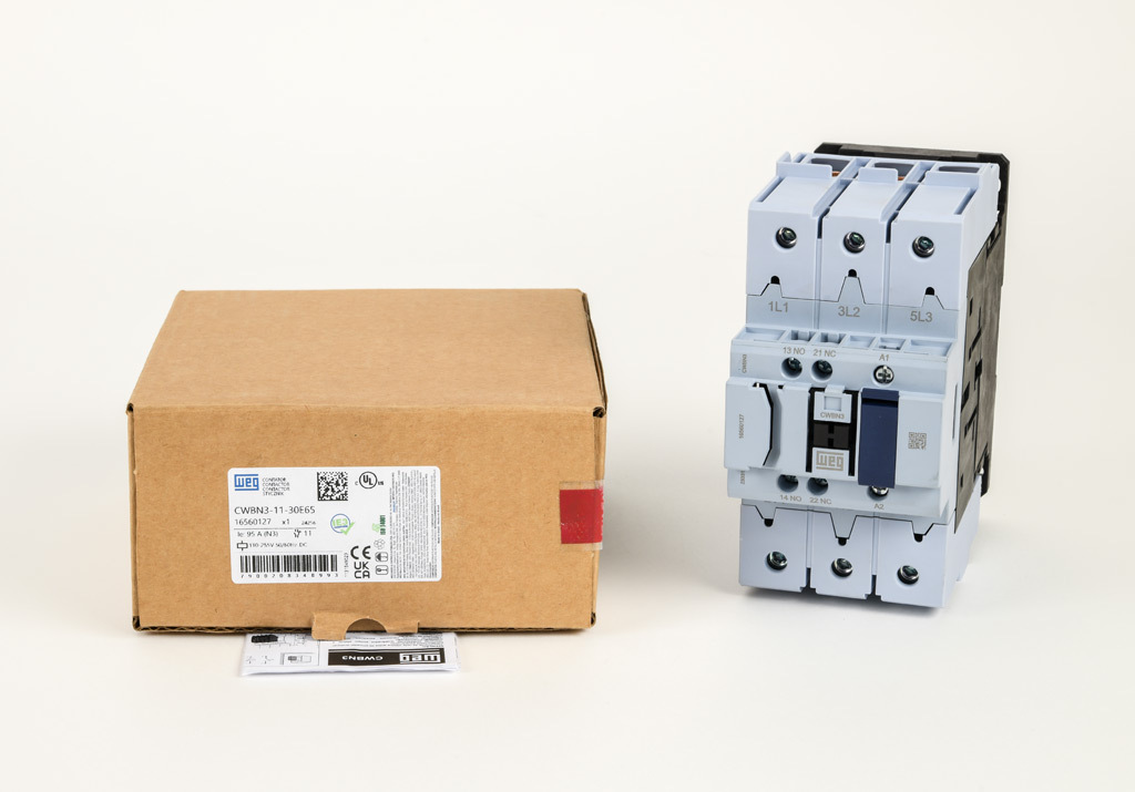 IEC Contactor: 95A, 110-255 VAC/VDC coil voltage, electronic (PN# CWBN3 ...