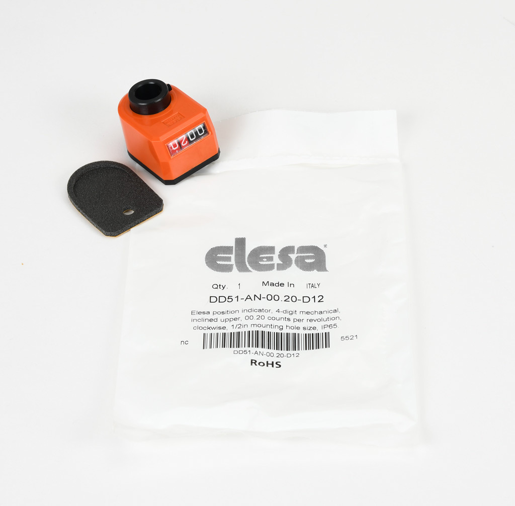 Elesa Position Indicator: 4-digit mechanical, IP65 (PN# DD51-AN-00.20-D12) | AutomationDirect