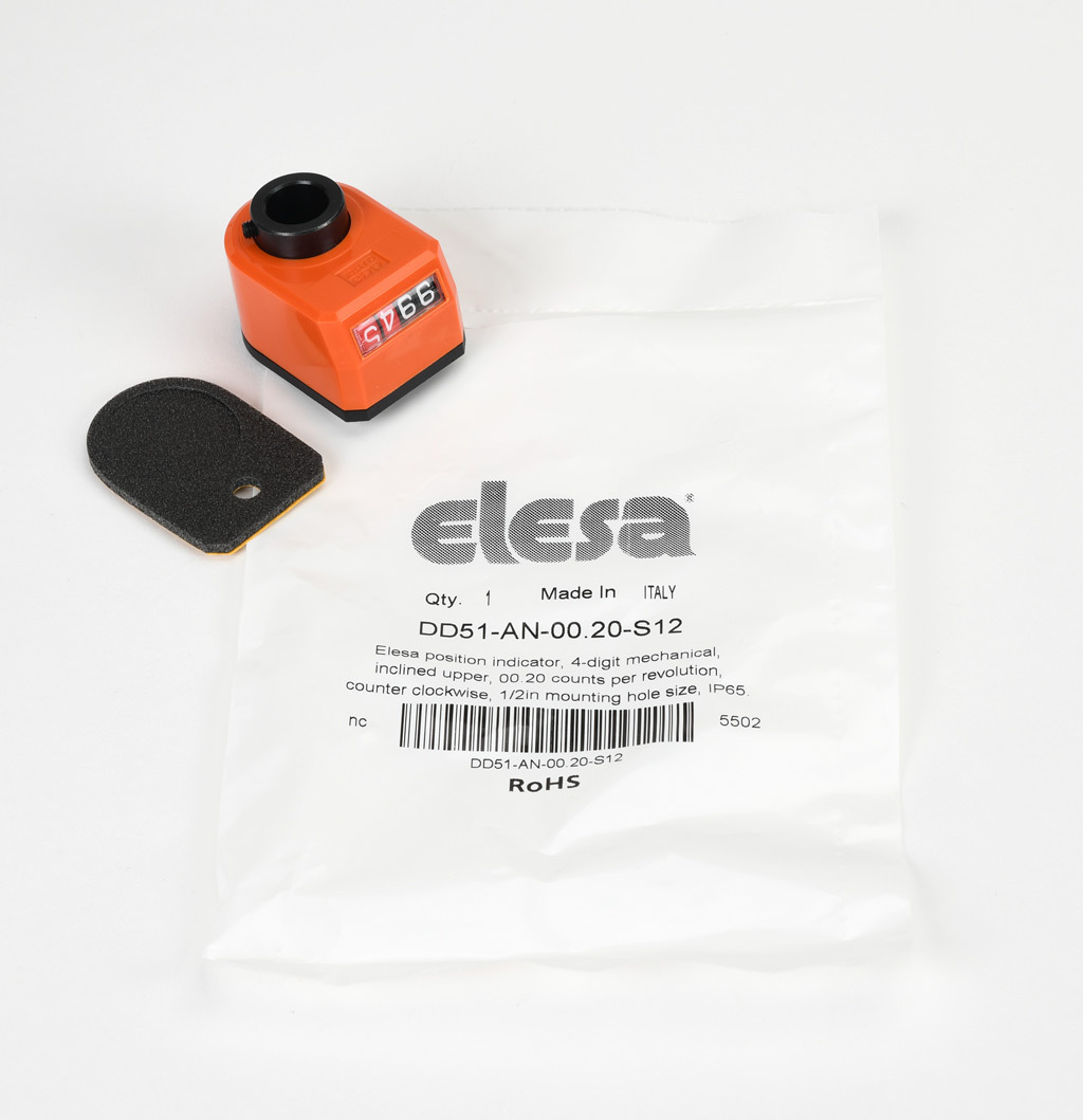 Elesa Position Indicator: 4-digit mechanical, IP65 (PN# DD51-AN-00.20-S12) | AutomationDirect