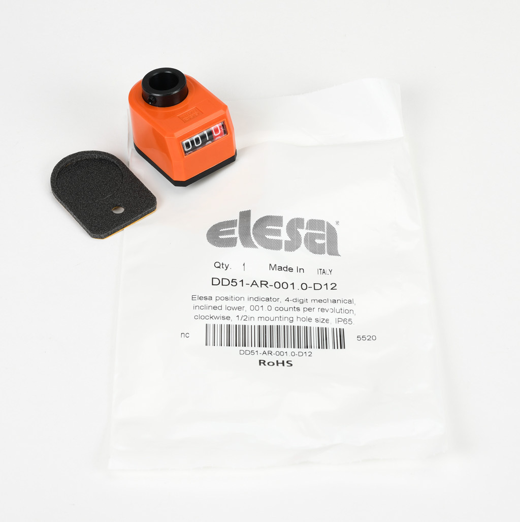 Elesa Position Indicator: 4-digit mechanical, IP65 (PN# DD51-AR-001.0-D12) | AutomationDirect