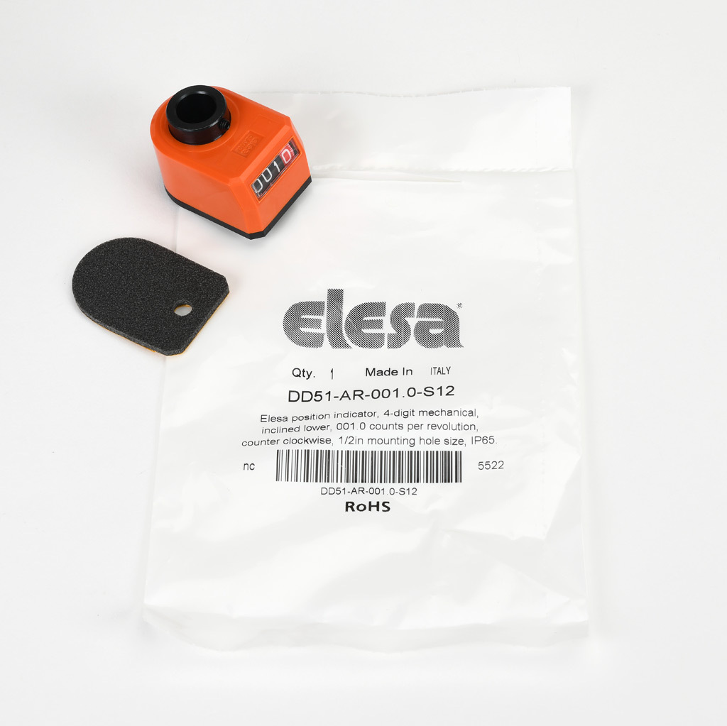 Elesa Position Indicator: 4-digit mechanical, IP65 (PN# DD51-AR-001.0-S12) | AutomationDirect