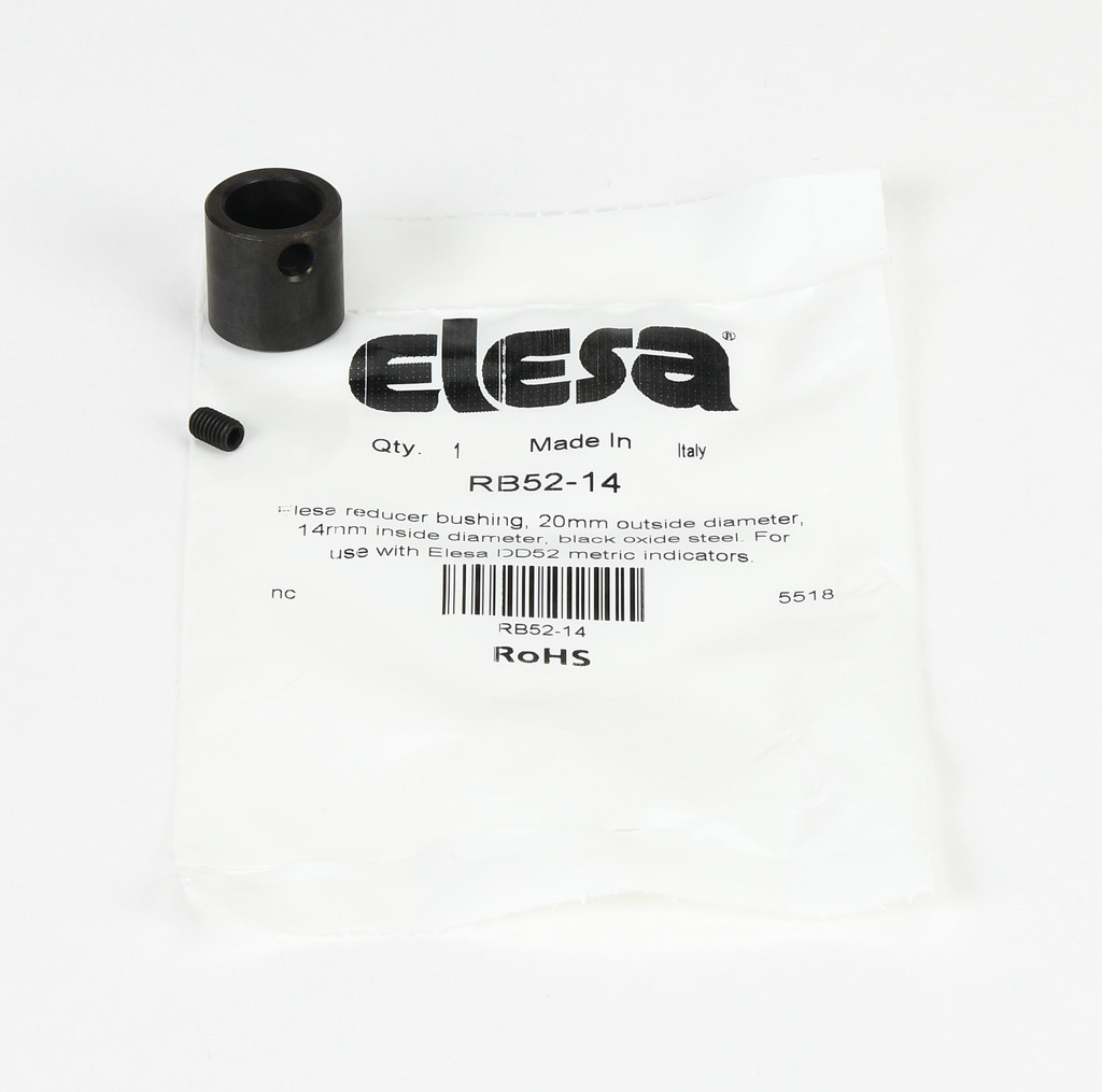 Elesa Reducer Bushing: black oxide steel, for Elesa DD52 metric indicators (PN# RB52-14 ...