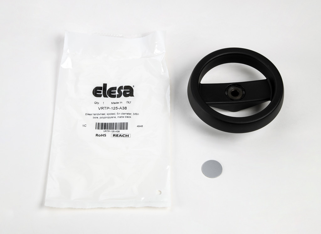 Elesa Handwheel: spoked, 5in diameter, 3/8in bore (PN# VRTP-125-A38 ...