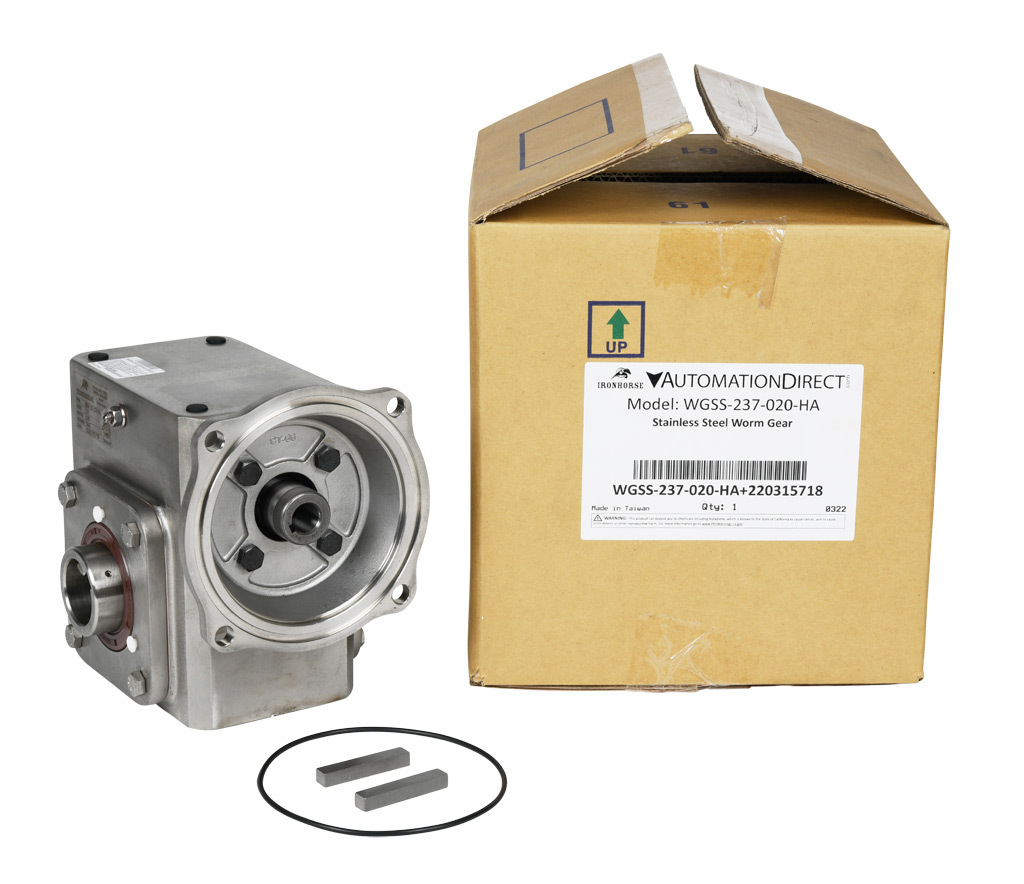 Worm Gearbox: washdown duty, 20:1 ratio (PN# WGSS-237-020-HA ...