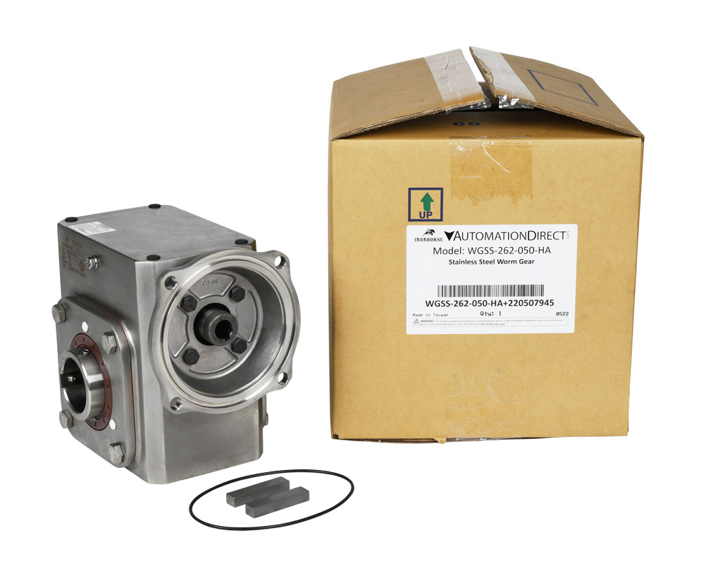 Worm Gearbox: washdown duty, 50:1 ratio (PN# WGSS-262-050-HA ...