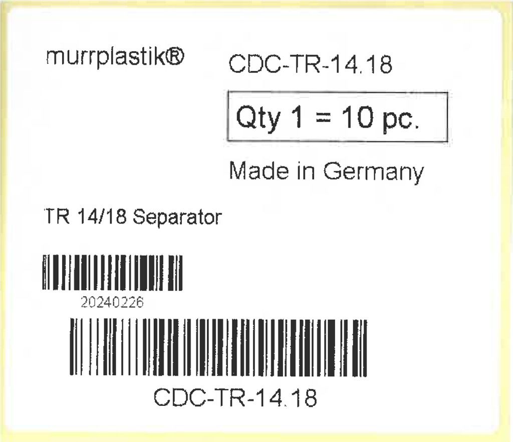 Separator: for MP18 series energy chain (PN# CDC-TR-14.18 ...