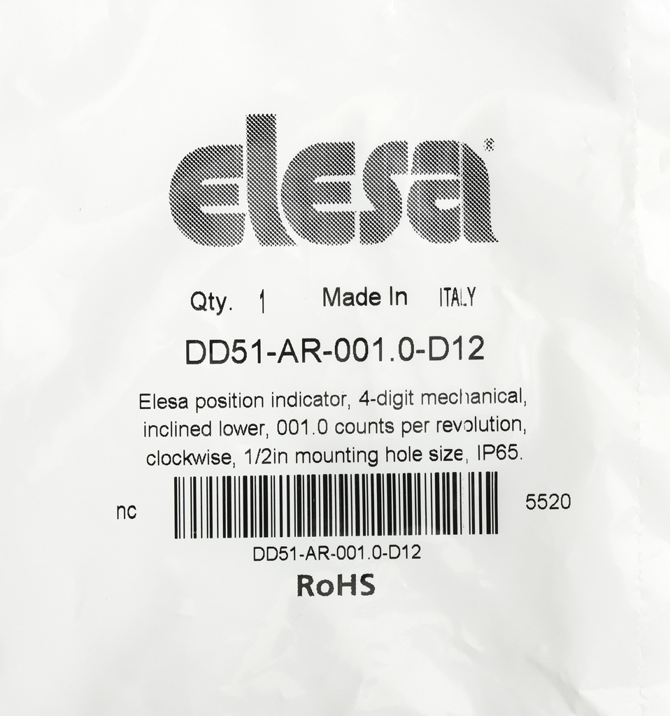 Elesa Position Indicator: 4-digit mechanical, IP65 (PN# DD51-AR-001.0-D12) | AutomationDirect