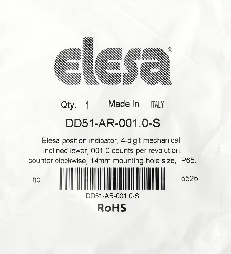 Elesa Position Indicator: 4-digit mechanical, IP65 (PN# DD51-AR-001.0-S ...