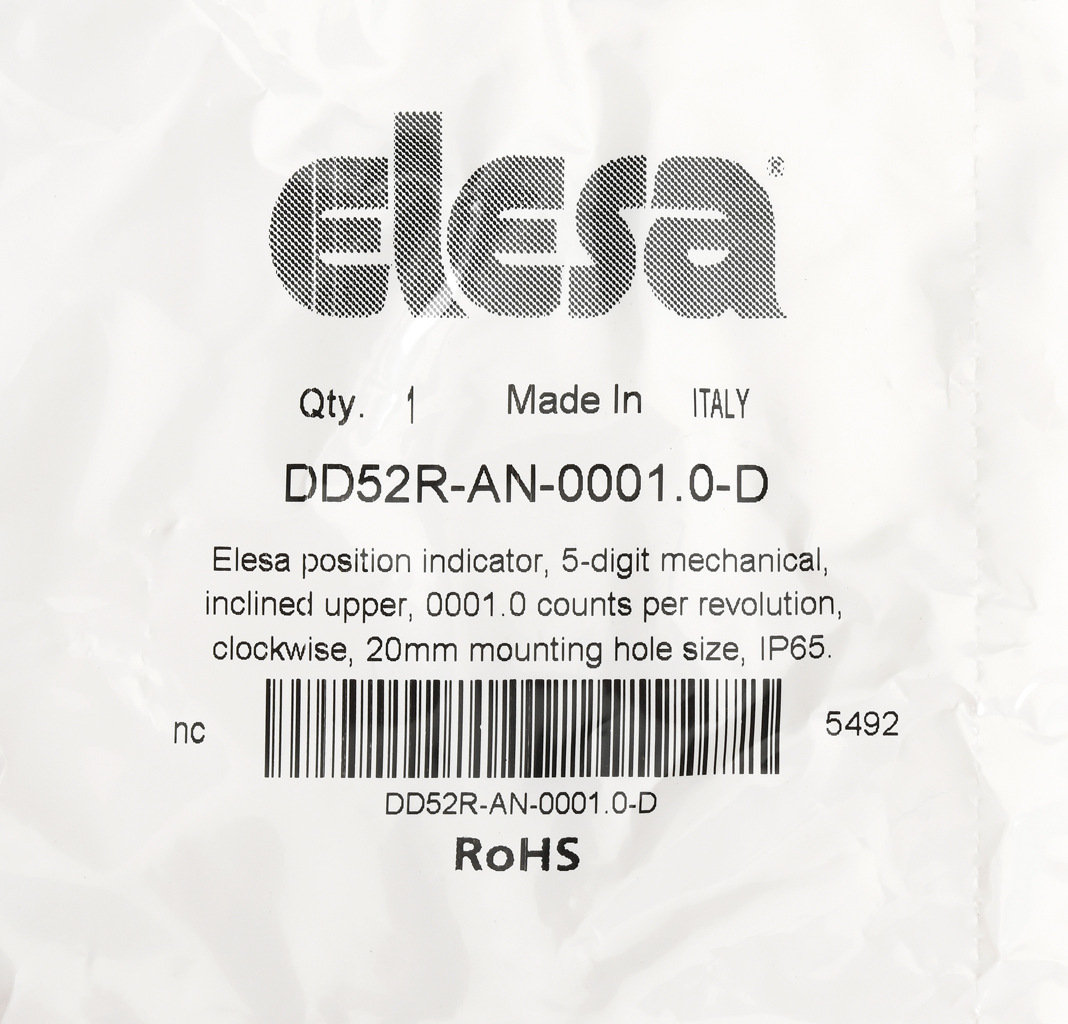 Elesa Position Indicator: 4-digit mechanical, IP65 (PN# DD52R-AN-0001.0-D) | AutomationDirect