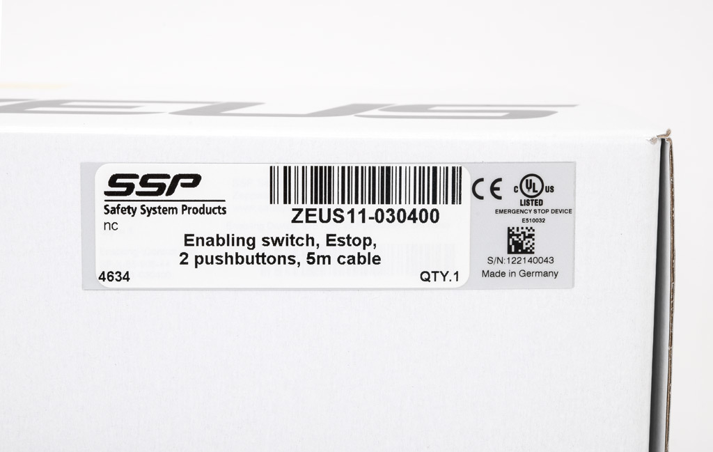 ZEUS Series Safety Enabling Switch: pigtail (PN# ZEUS11-030400 ...
