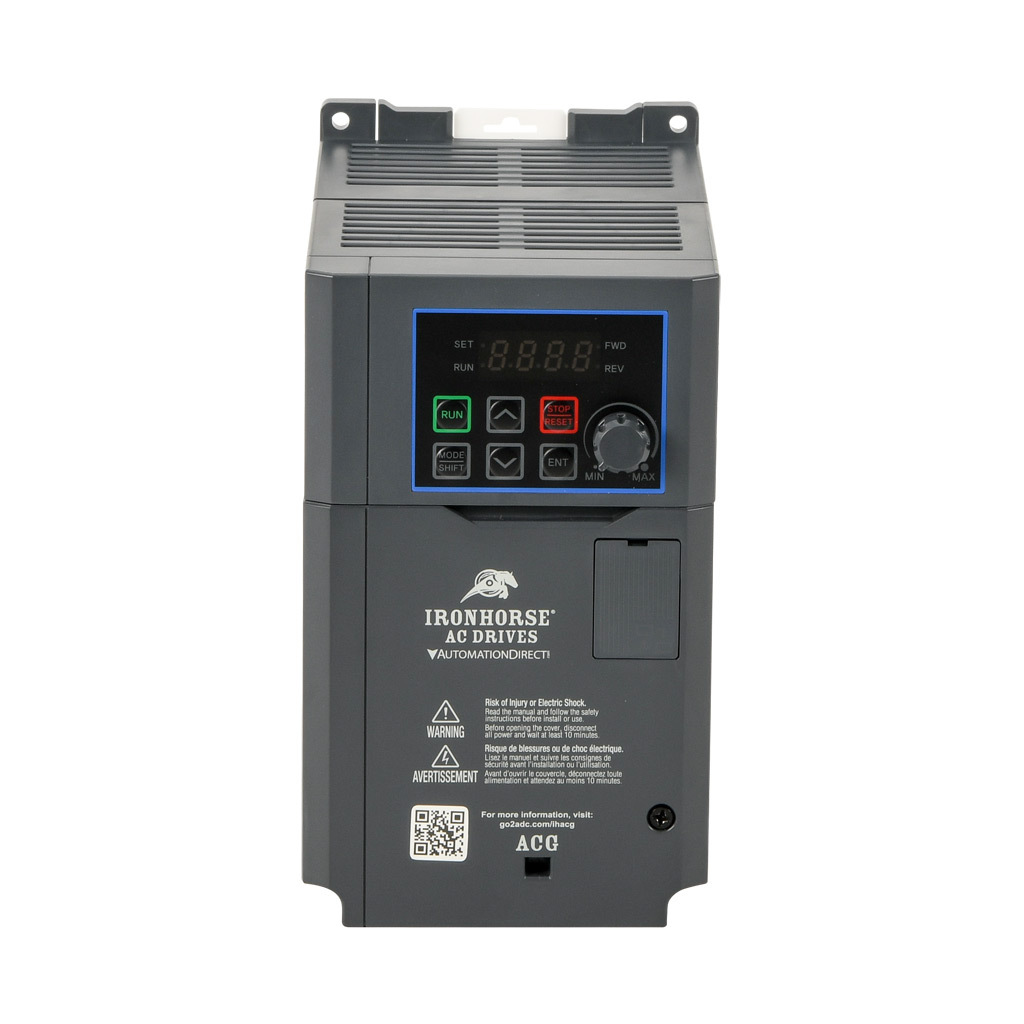 IronHorse AC General Purpose Drive: 460 VAC, 3hp with 3-phase input, 1-1/2hp with 1-phase input ...