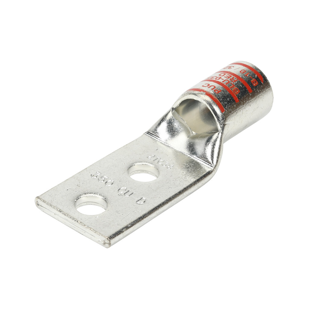 Compression Lug: standard barrel, 35 kV, 1 openings (PN# BLU-035D-2TC38 ...