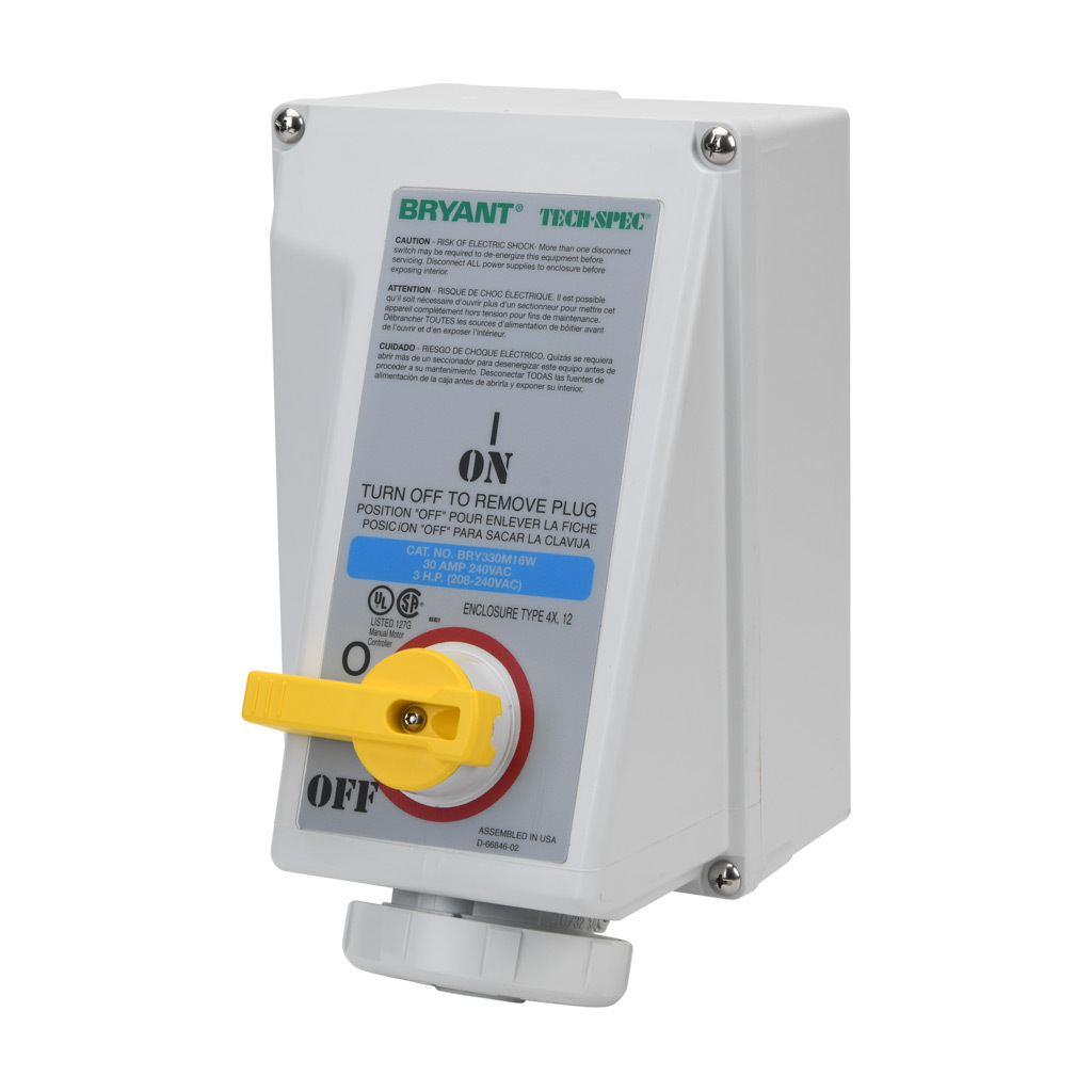 Pin and Sleeve Mechanical Interlock: 3-pole, UL 508 rated, 30A (PN ...