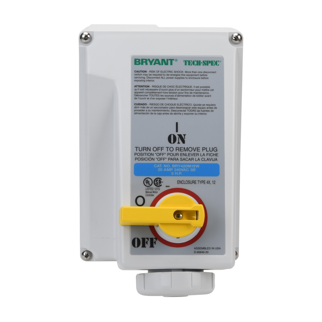 Pin and Sleeve Mechanical Interlock: 3-pole, UL 508 rated, 20A (PN ...