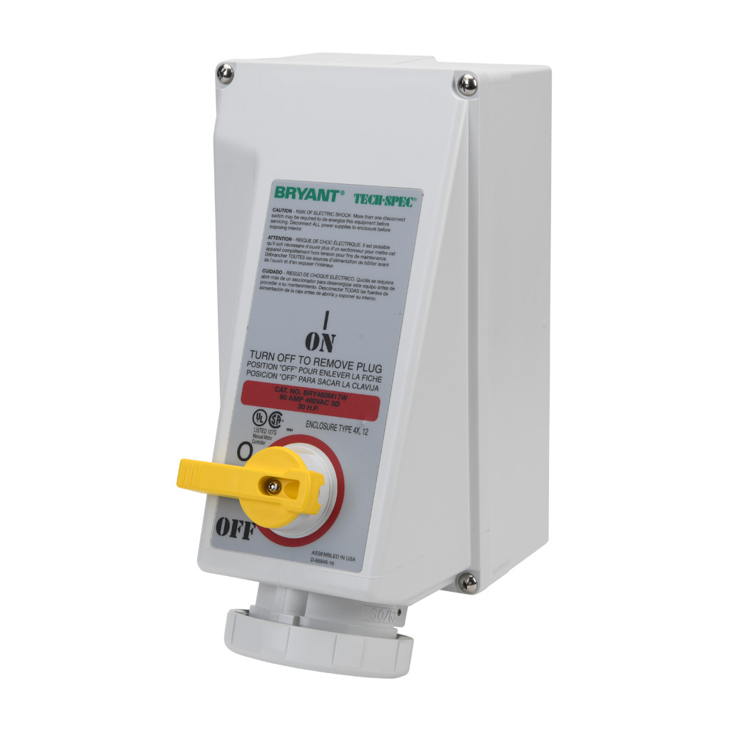 Pin and Sleeve Mechanical Interlock: 3-pole, UL 508 rated, 60A (PN ...